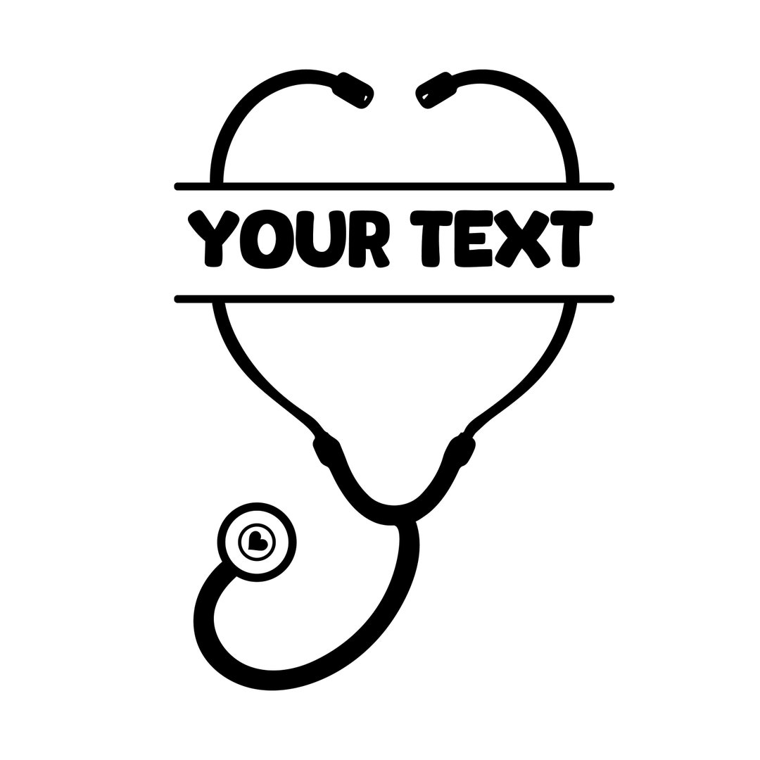 Stethoscope Heart Split Monogram Name Frame, Heart Stethoscope SVG ...