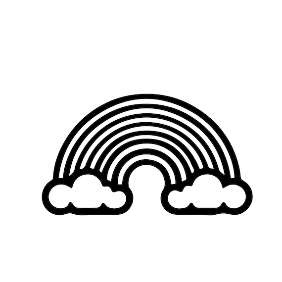 Rainbow With Clouds Clip Art