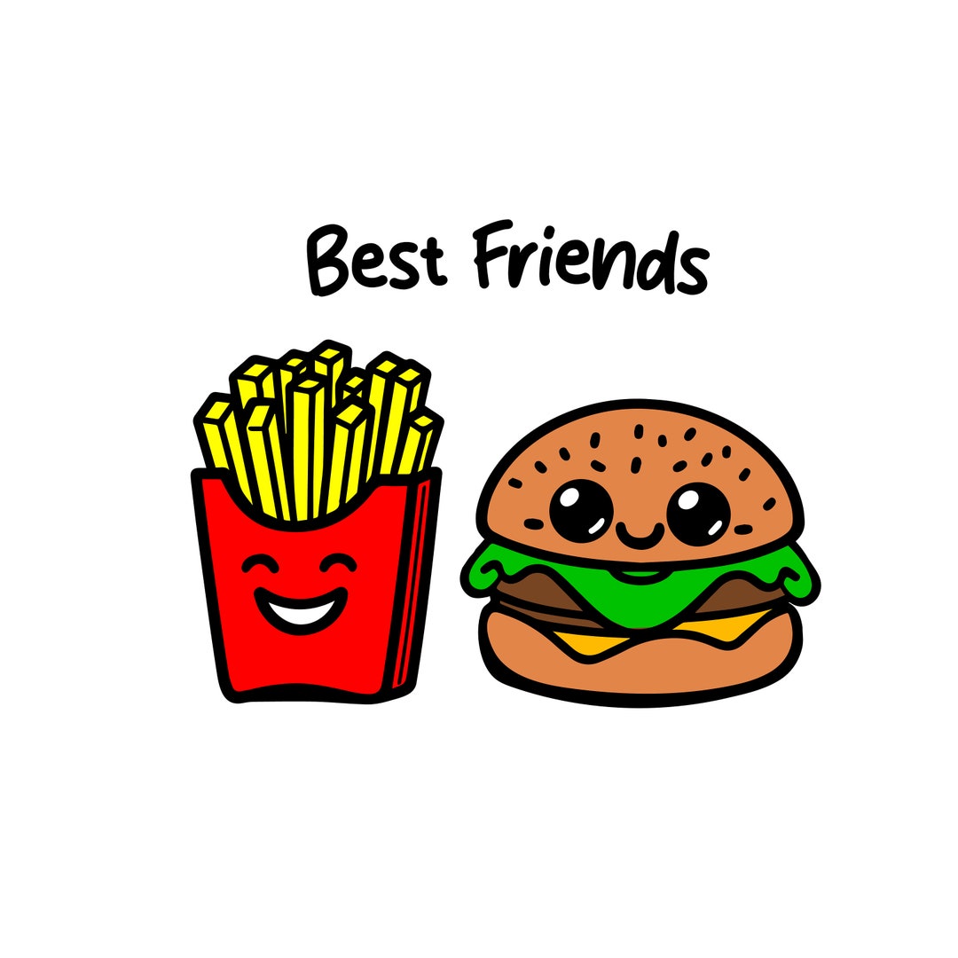 Best Friends SVG, Burger and Fries Svg, Burger SVG, Food SVG, Kawaii Svg, Best Friends Png ...