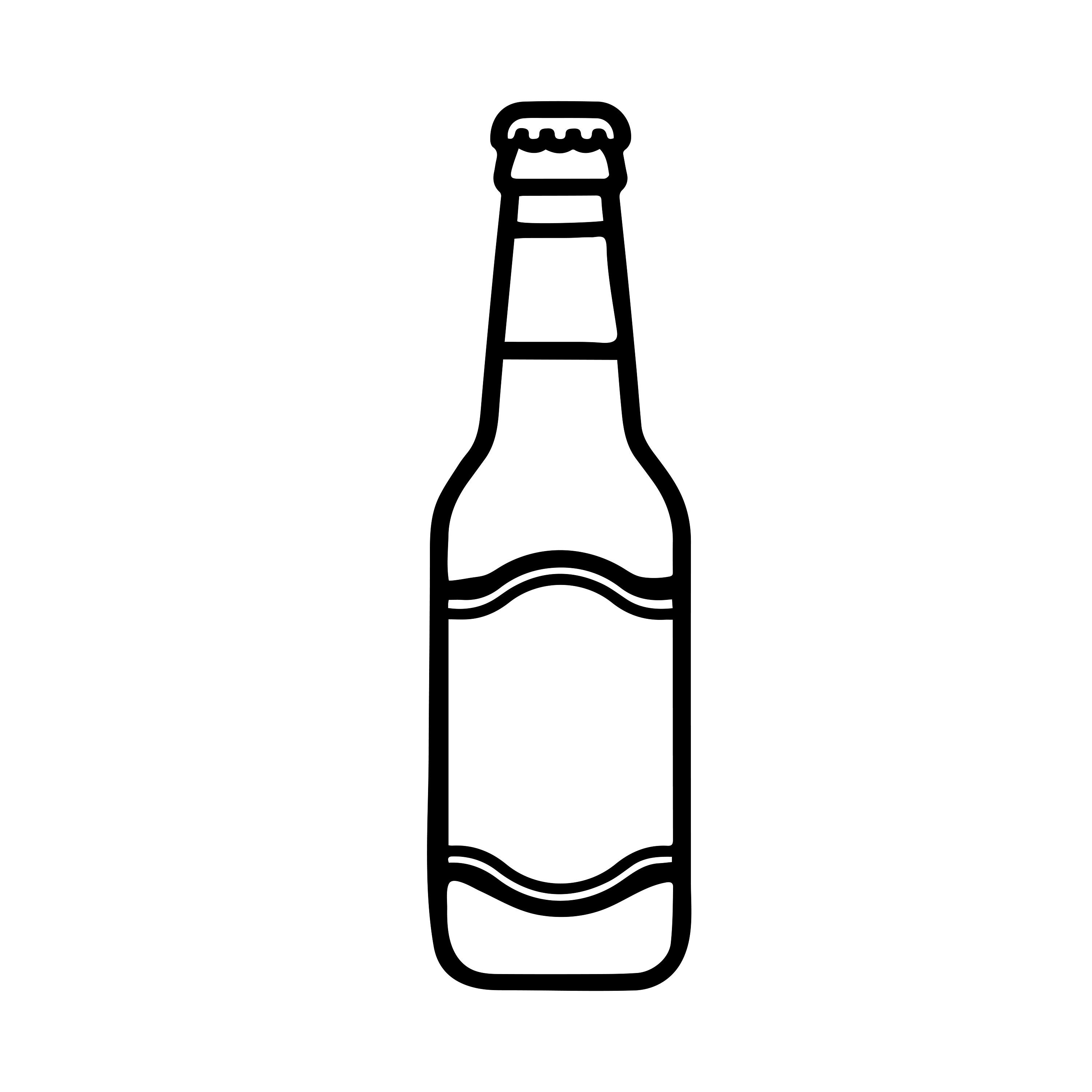 Shape Clipart: Simple, Easy Beer Bottle Silhouette in Solid and Outline ...