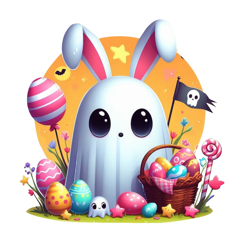Easter Ghost PNG Sublimation, Easter Cute Ghost Svg, Easter Bunny Png ...