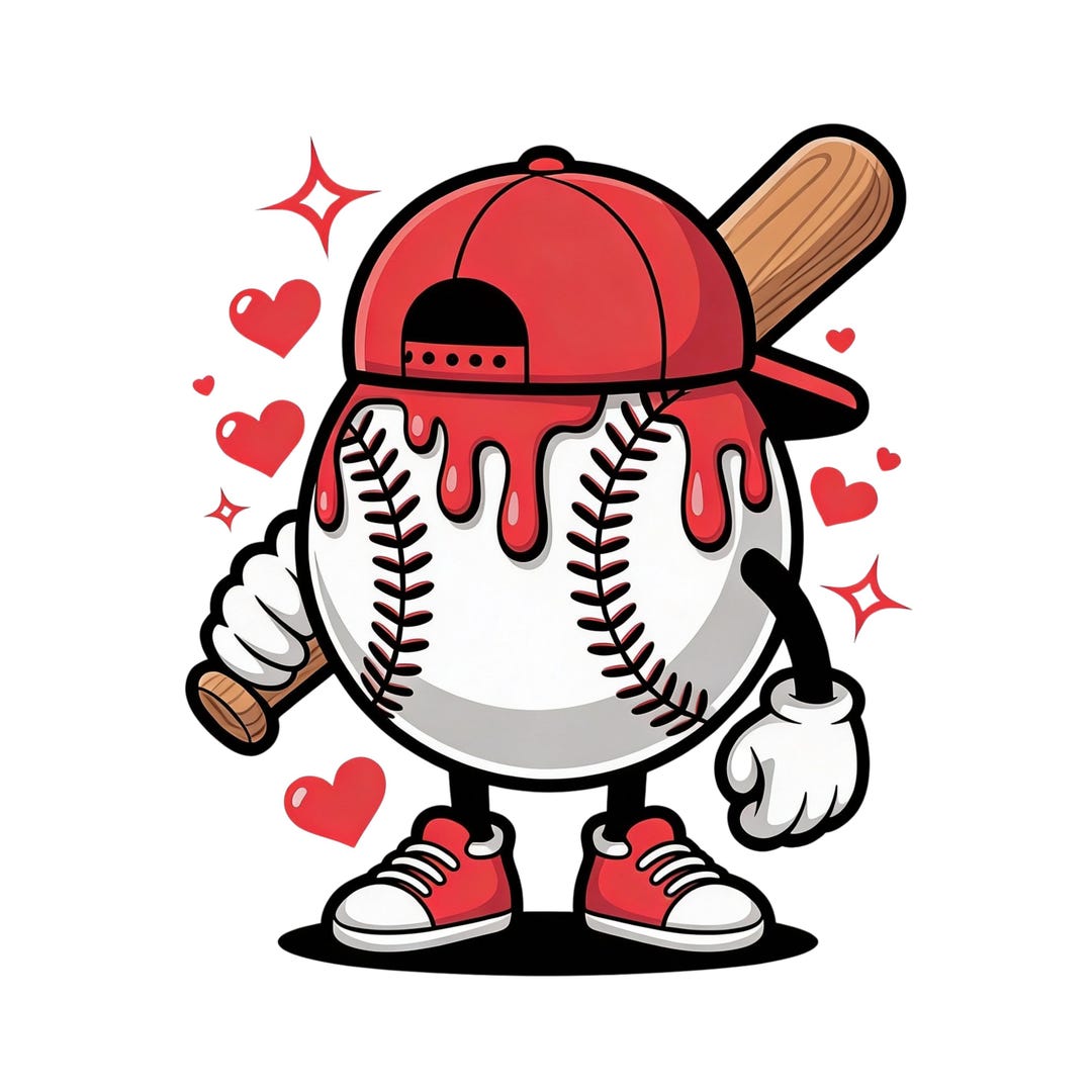 Baseball Drip Valentines PNG, Cool Sports Design for Boys & Men ...