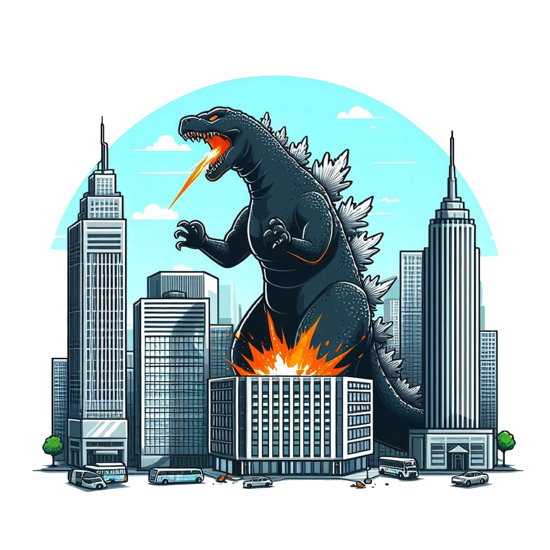 Godzilla Attack Png | PNG, Digital File | High-quality Artwork for ...