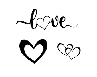 Love With Heart SVG Love, Wedding SVG Cut Files Valentine's Day Svgs ...