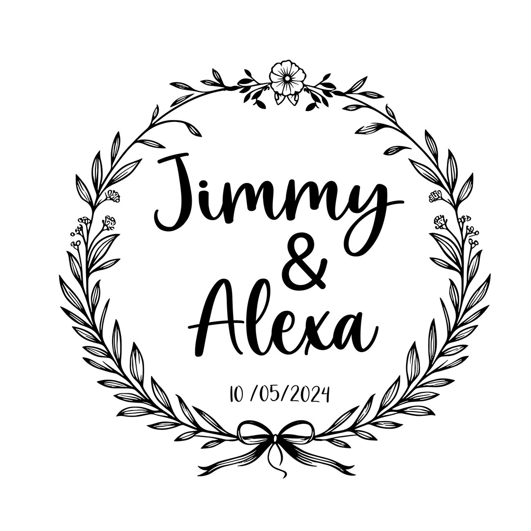 Custom Couple Names Wedding Frame Svg Png Files, Flowers Svg, Gift for ...