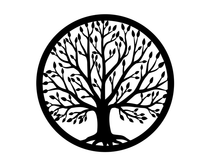 Tree of Life Outline SVG Vector Art Cricut Silhouette Cut Files Wall ...