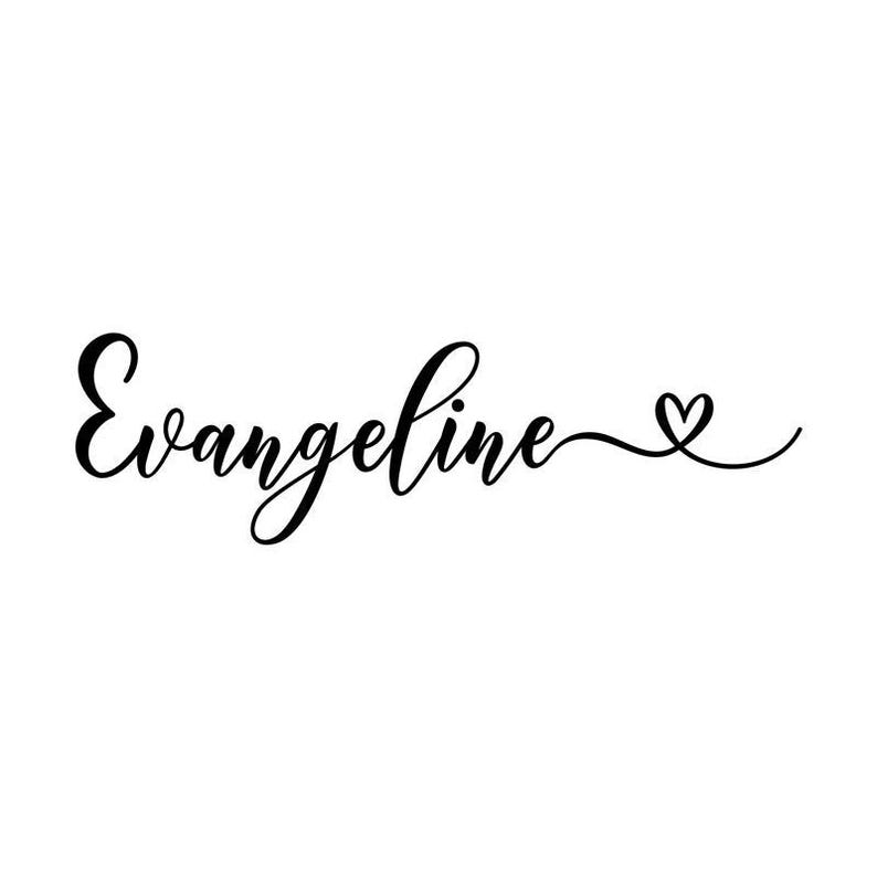 Custom Name in the Svg, Font With Heart Detail at the End SVG, EPS, PNG ...
