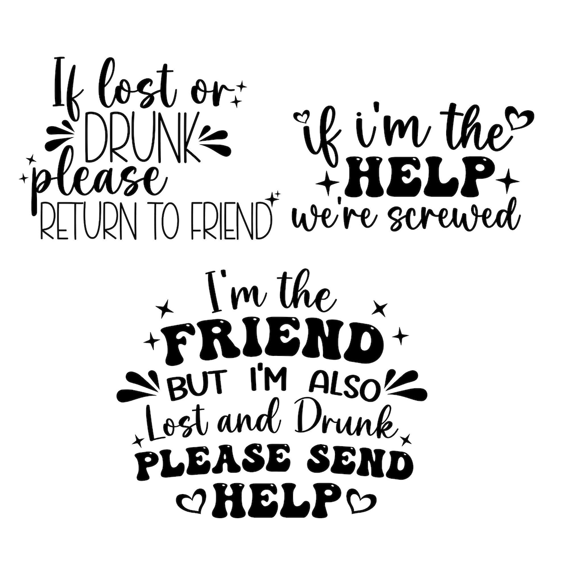 Girls Party SVG Bundle, If Lost or Drunk Please Return to Friend ...