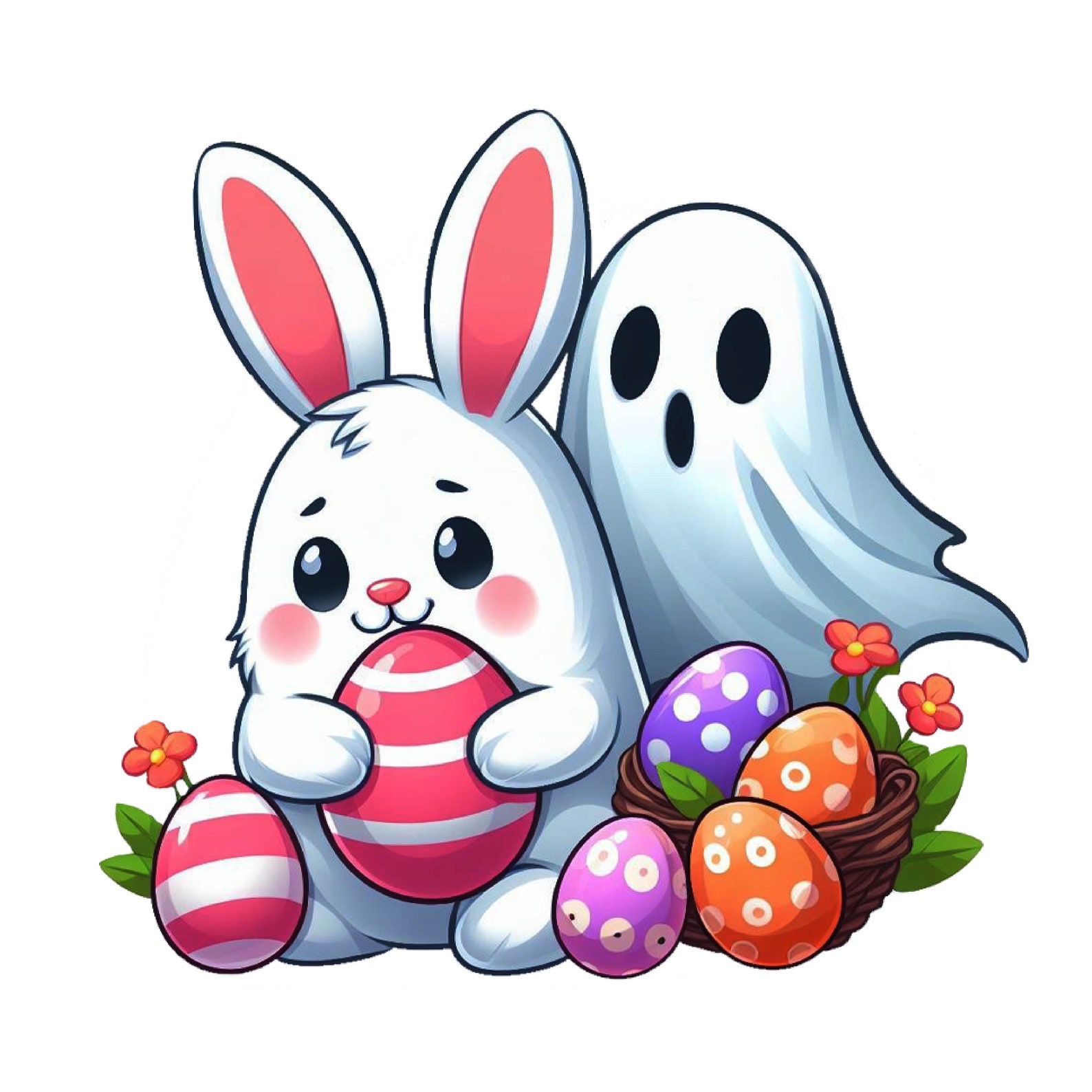 Easter Ghost PNG Sublimation, Easter Cute Ghost Svg, Easter Bunny Png ...