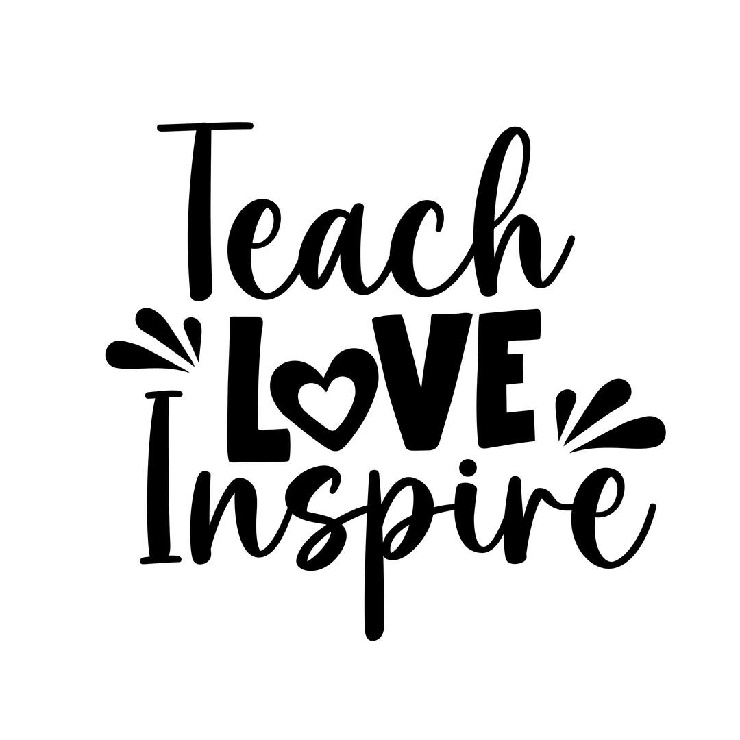 Teach Love Inspire Svg Teacher Svg Teacher Appreciation Svg Teacher