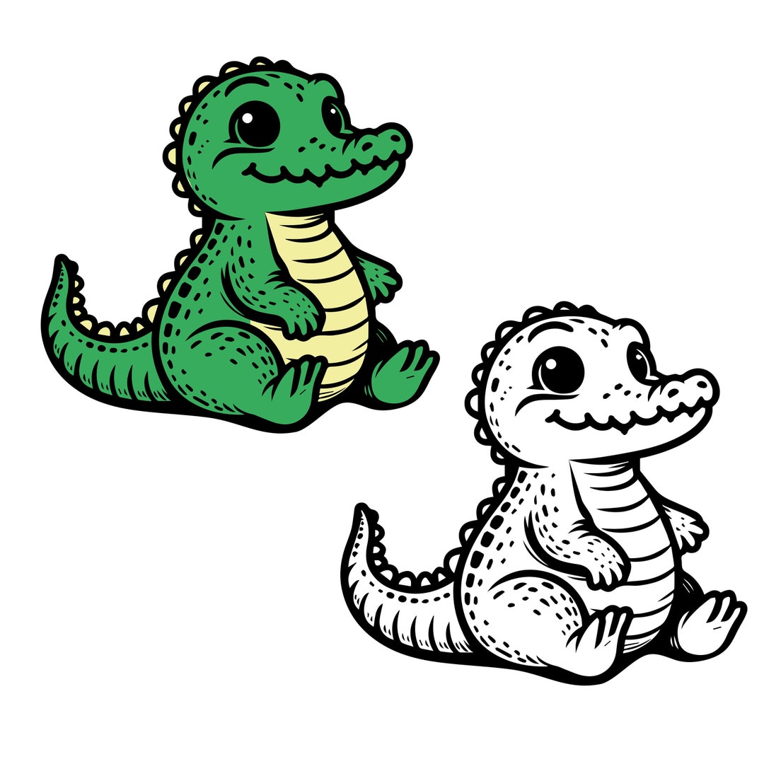 Alligator SVG Cute Baby Crocodile Gator Outline Cut File Cricut ...