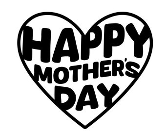 Happy Mother's Day Svg, Heart Mom Svg Files for Cricut Happy Mothers ...