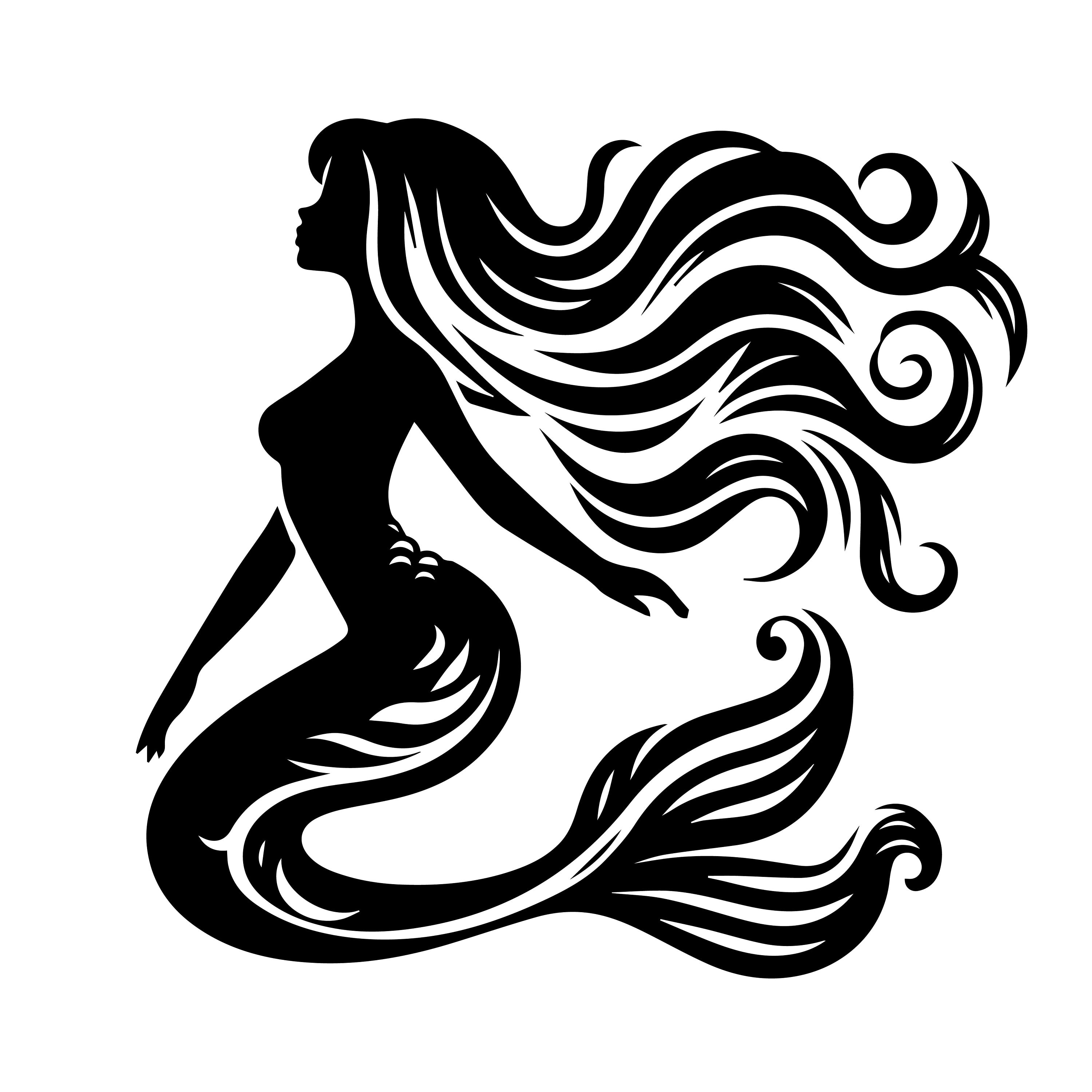 Mermaid SVG, Cute Mermaid Svg, Mermaid Svg for Tumblers, Shells, Ariel ...