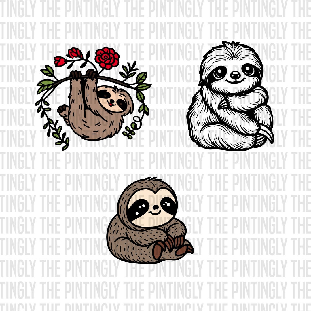 Sloth SVG PNG, Sloth on Branch Svg, Cute Sloth Svg, SVG Files for ...