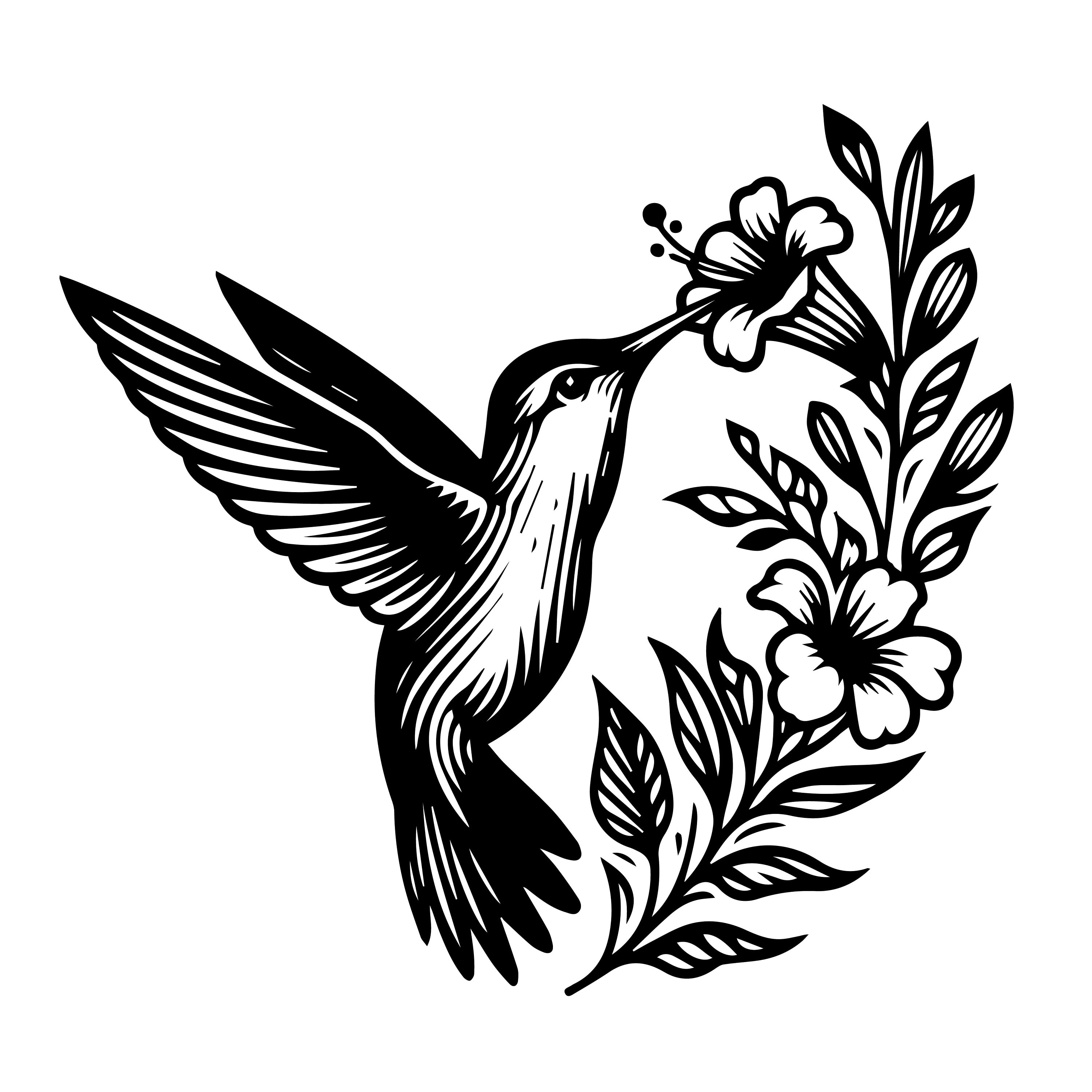 Hummingbird Flowers Svg File , Hummingbird Svg, Birds Flowers Svg ...