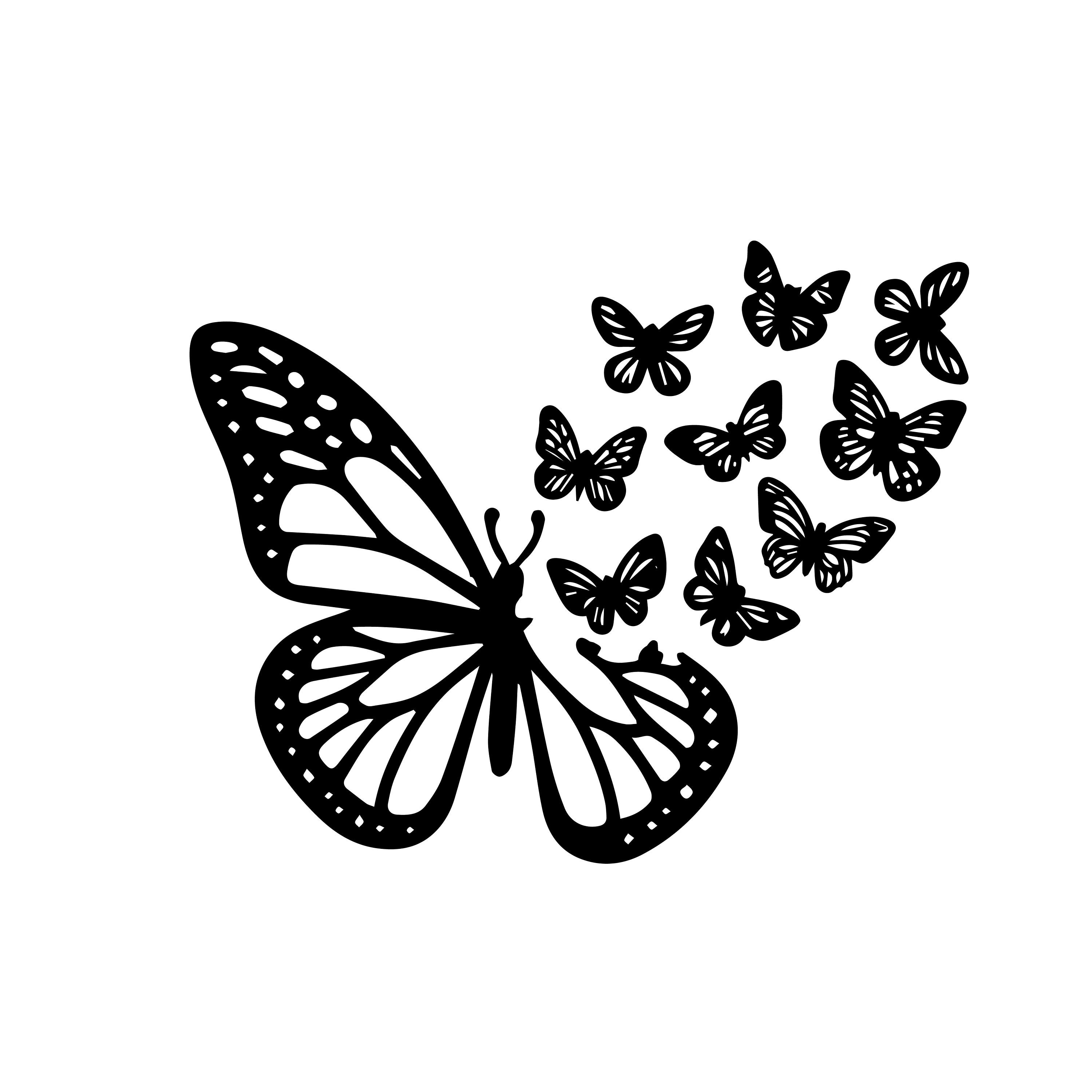 Butterfly Svg Butterfly Swarm Silhouette Butterflies Cut File Digital