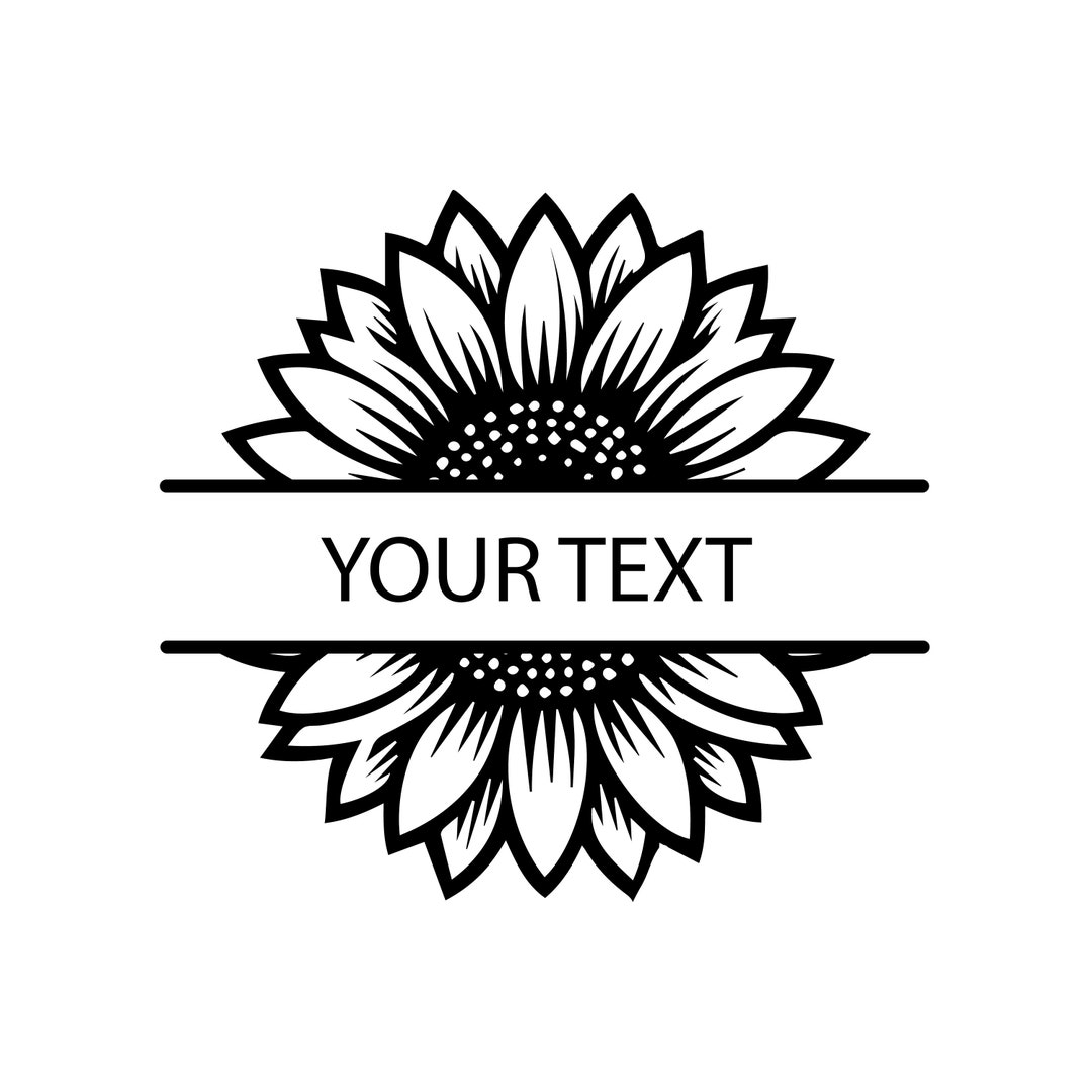 Half Sunflower SVG, Sunflower Border SVG, Split Sunflower Svg ...