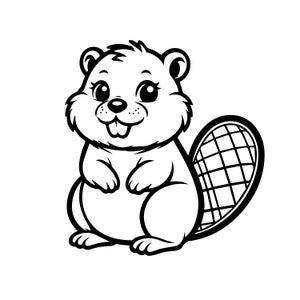 Beaver SVG - Cricut, Silhouette ,artistic Design Happy Beaver Cut File ...