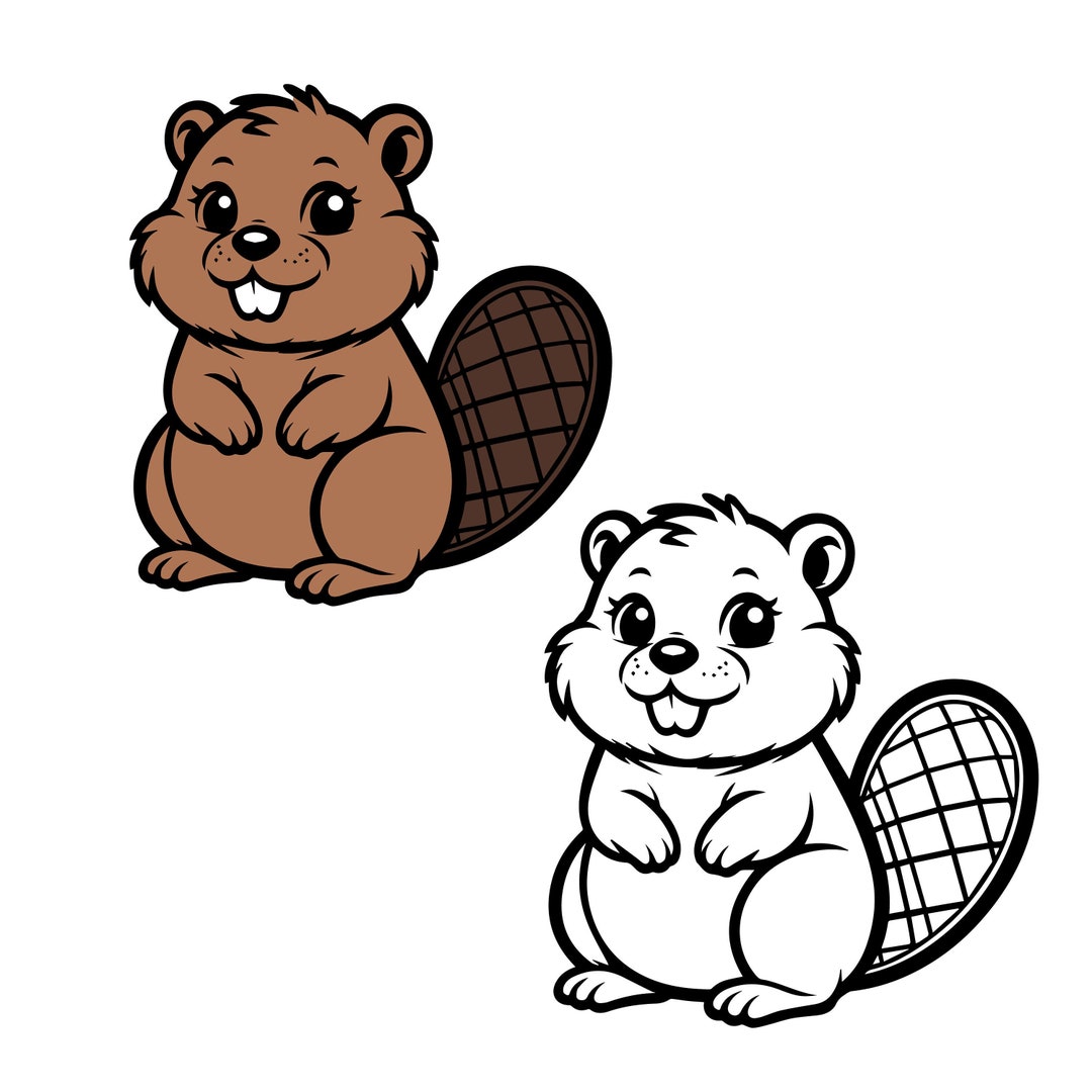 Beaver SVG - Cricut, Silhouette ,artistic Design Happy Beaver Cut File ...