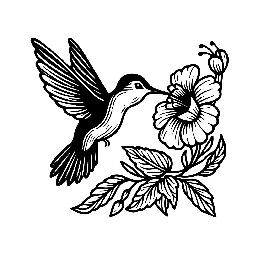 Hummingbird Flowers Svg File , Hummingbird Svg, Birds Flowers Svg ...
