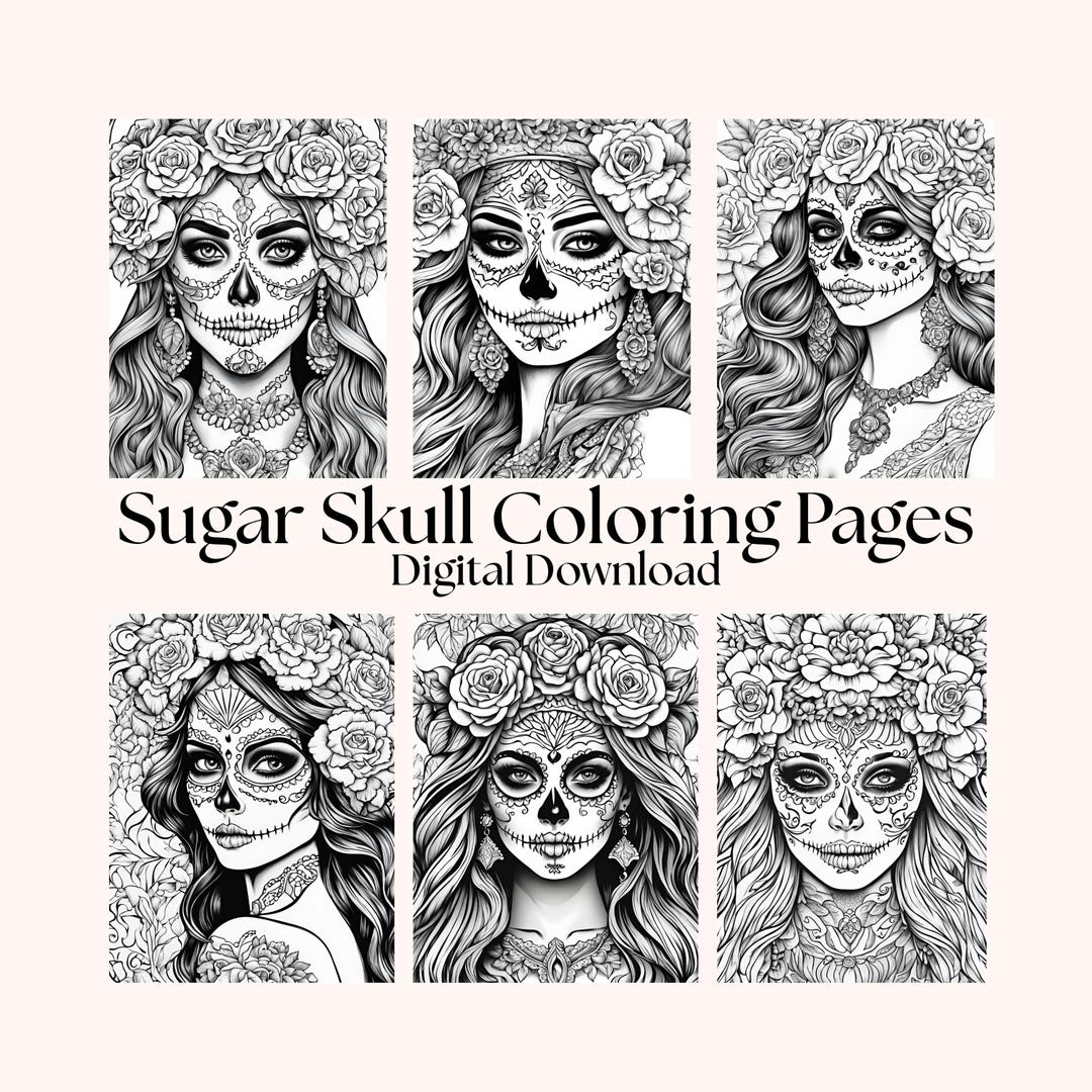 Sugar Skull Coloring Pages, Catrina Coloring Pages, Adult Printable ...