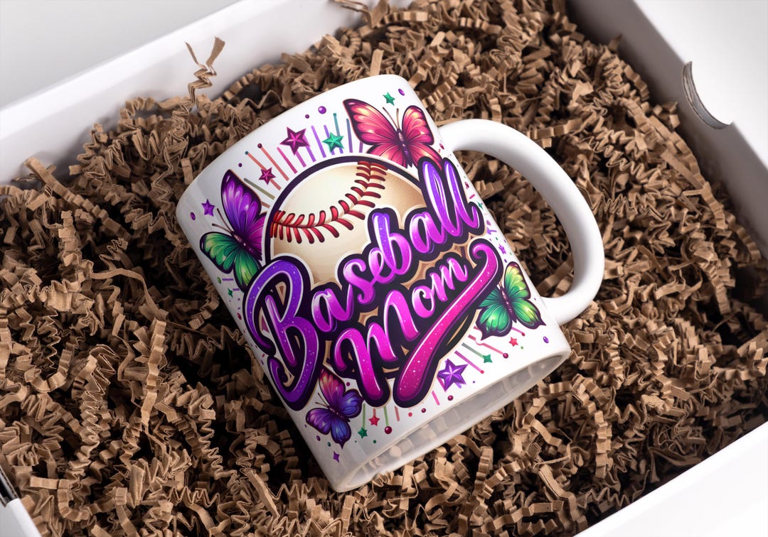Baseball Mom Mug Wrap Sublimation Designs 11 Oz & 15 Oz Coffee Mug PNG ...