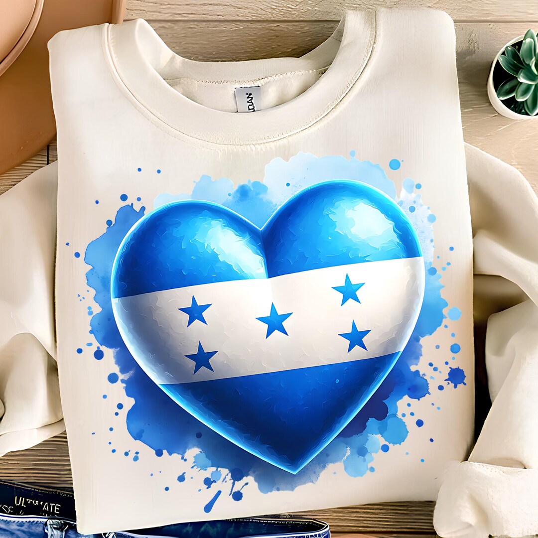 Honduras PNG T-shirt Design Honduras Heart Sublimation Designs Honduras ...