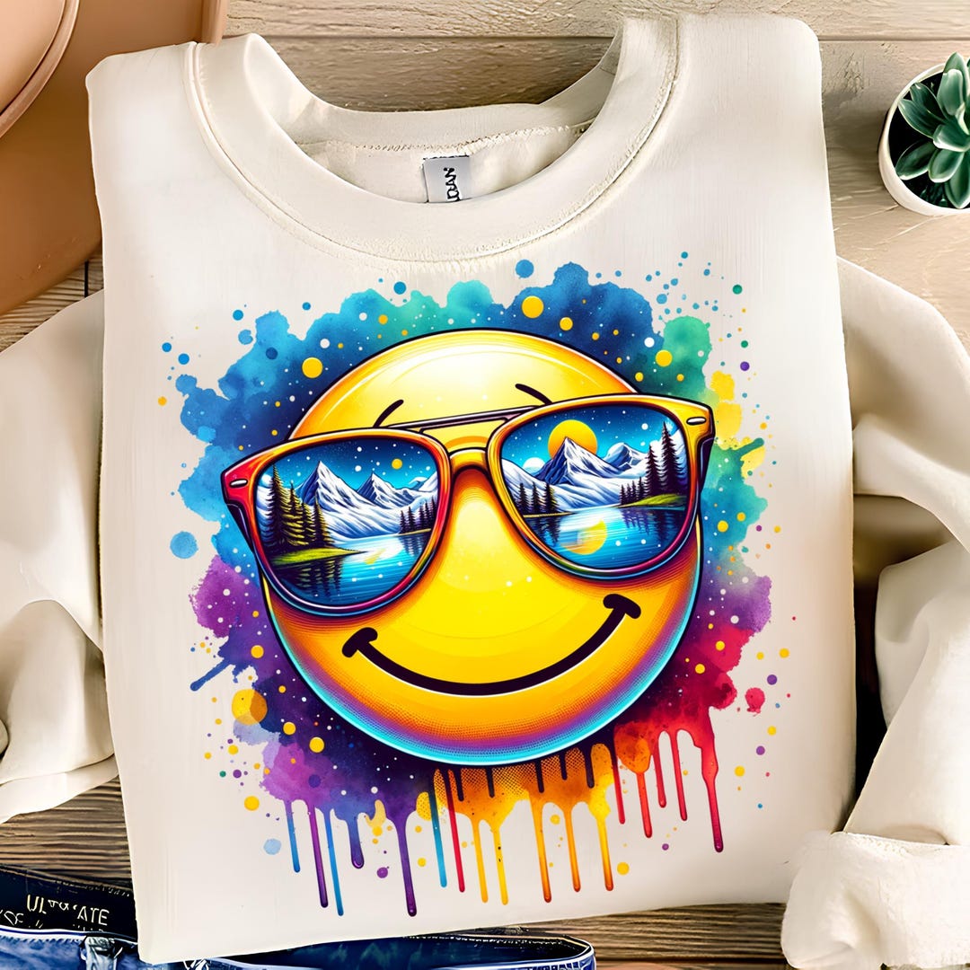Smiley Face PNG T-shirt Design Mountain Png Adventure Png Hiking Png ...