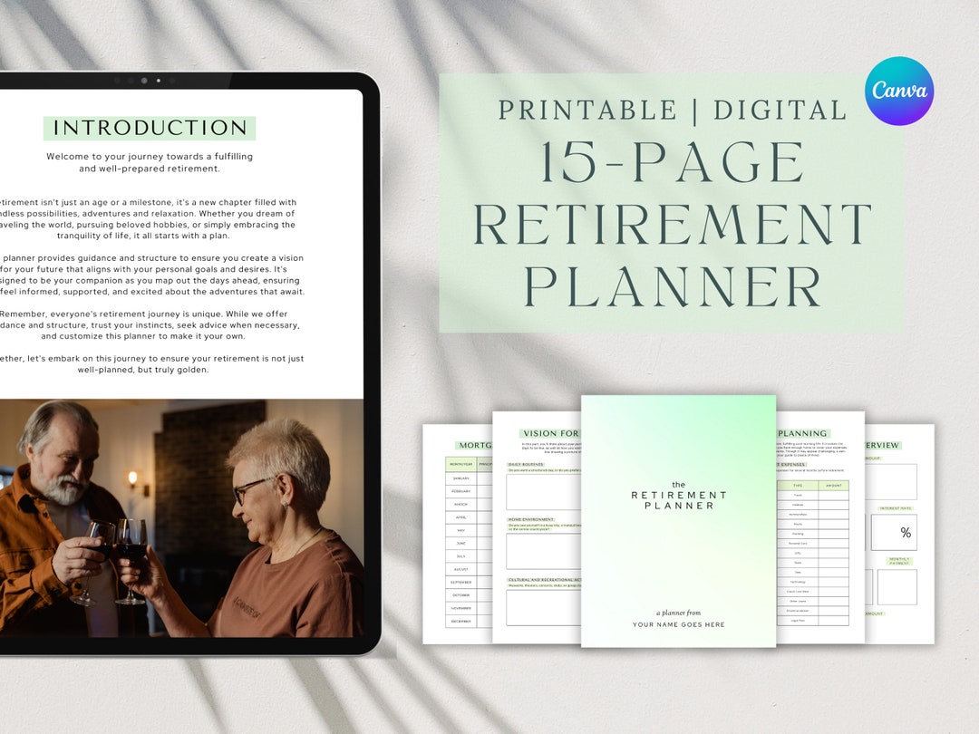 Retirement Planner Comprehensive Template Printable Digital Financial ...