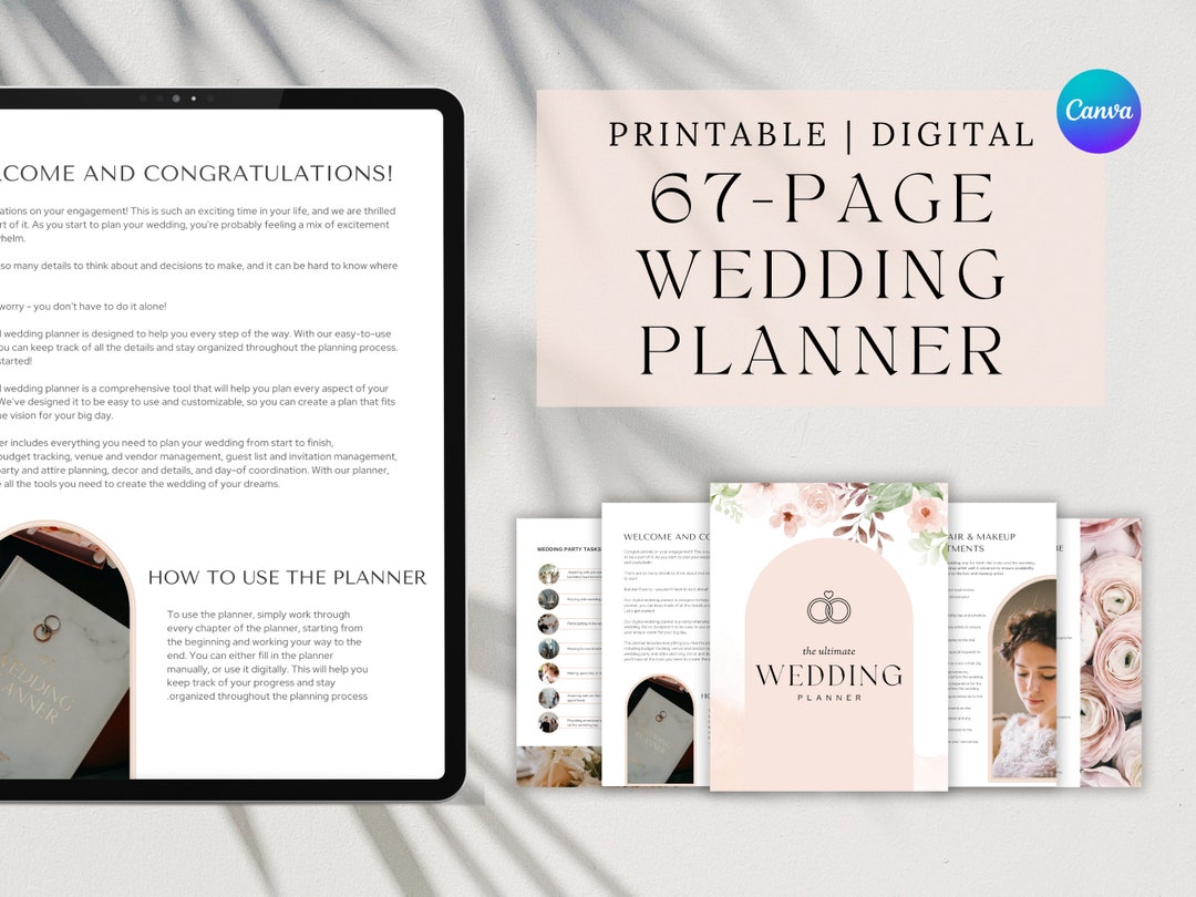 Wedding Planner Printable Digital Editable Planner Wedding - Etsy