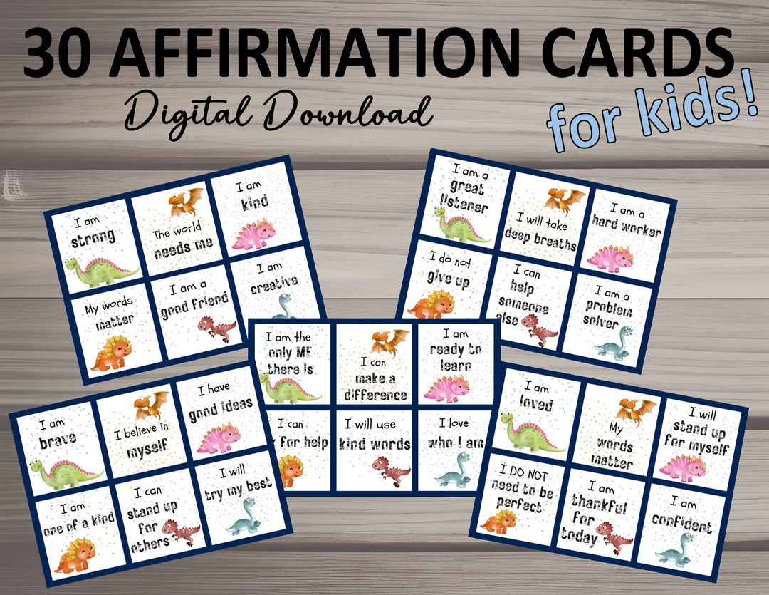 30 Affirmation Cards for Kids - Etsy