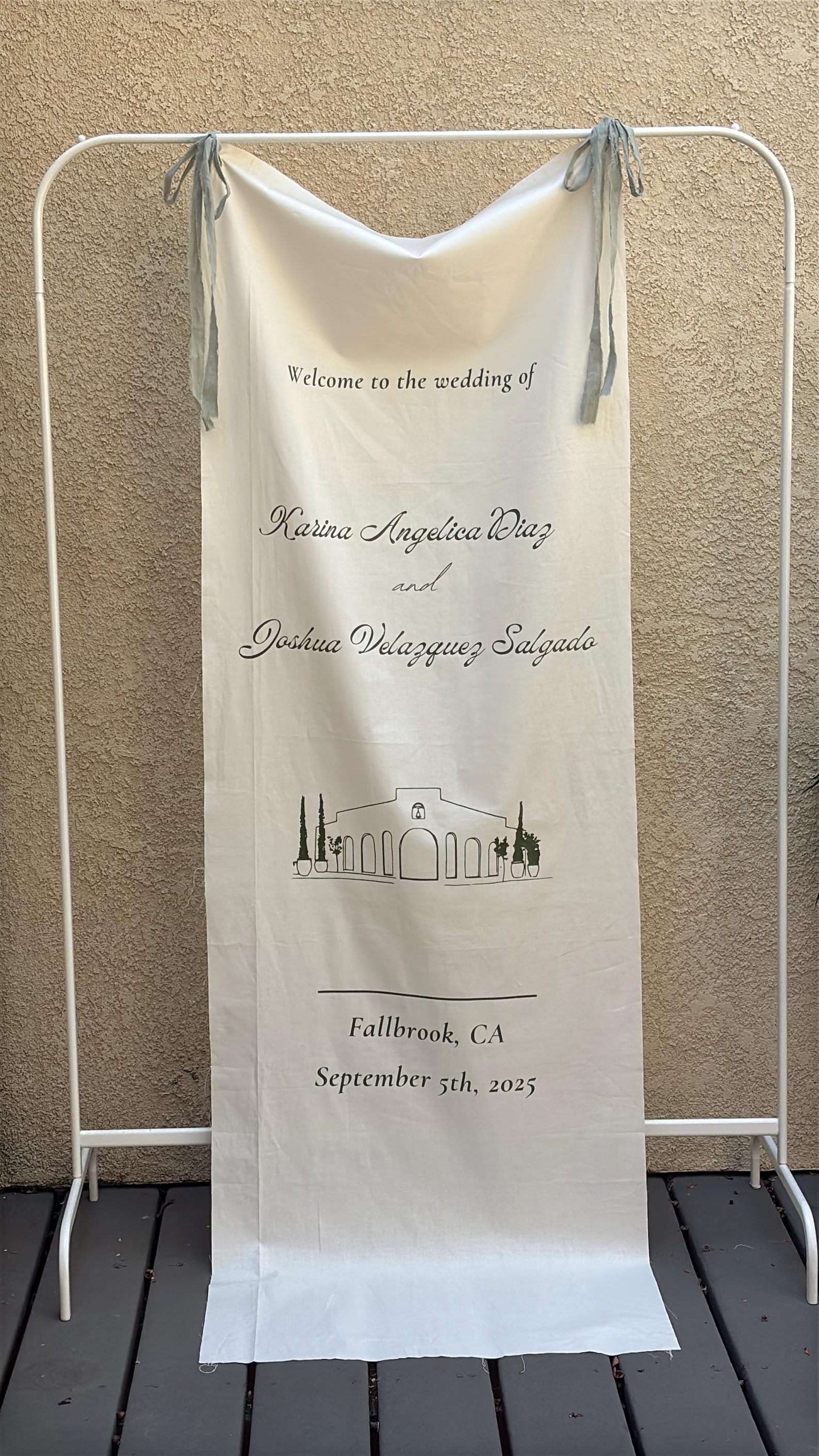 Custom Event Linen Sign | Personalized Wedding Welcome Signage ...