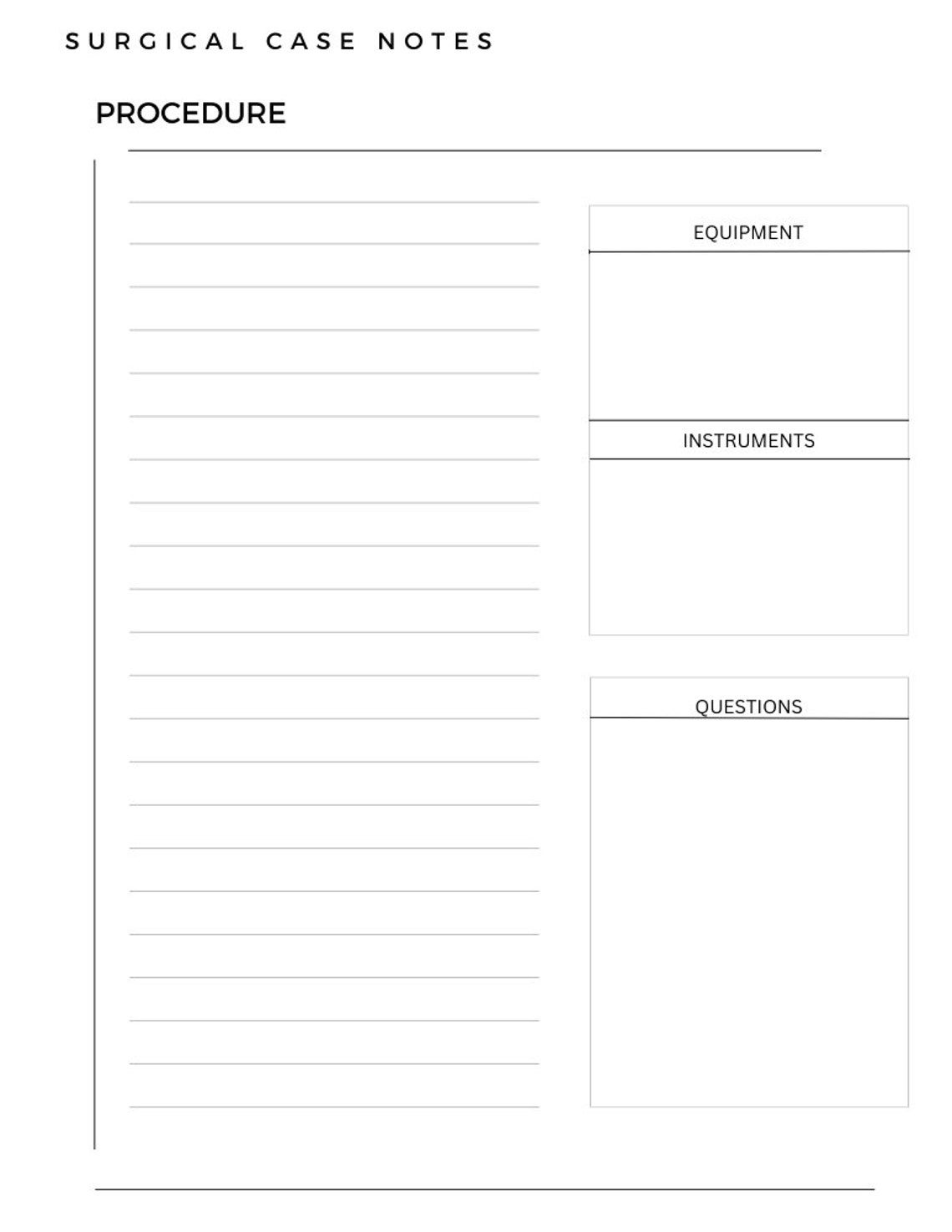 Nursing Note Template| Surgical Nurse Notes| Surgery| Nursing Digital ...