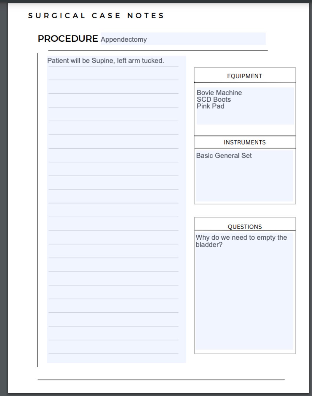 Nursing Note Template| Surgical Nurse Notes| Surgery| Nursing Digital ...