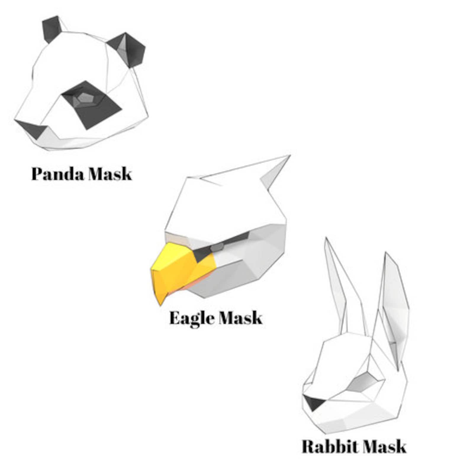 Papercraft Masks 9 Animal Masks -suitable for Adults and Children Make ...