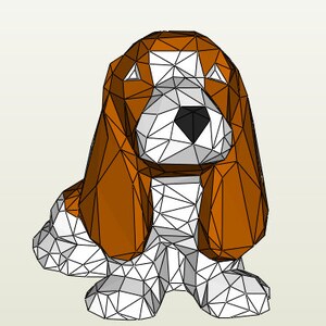 Sitting Dog Papercraft Template / Easy to Do / Step by Step / Make by ...