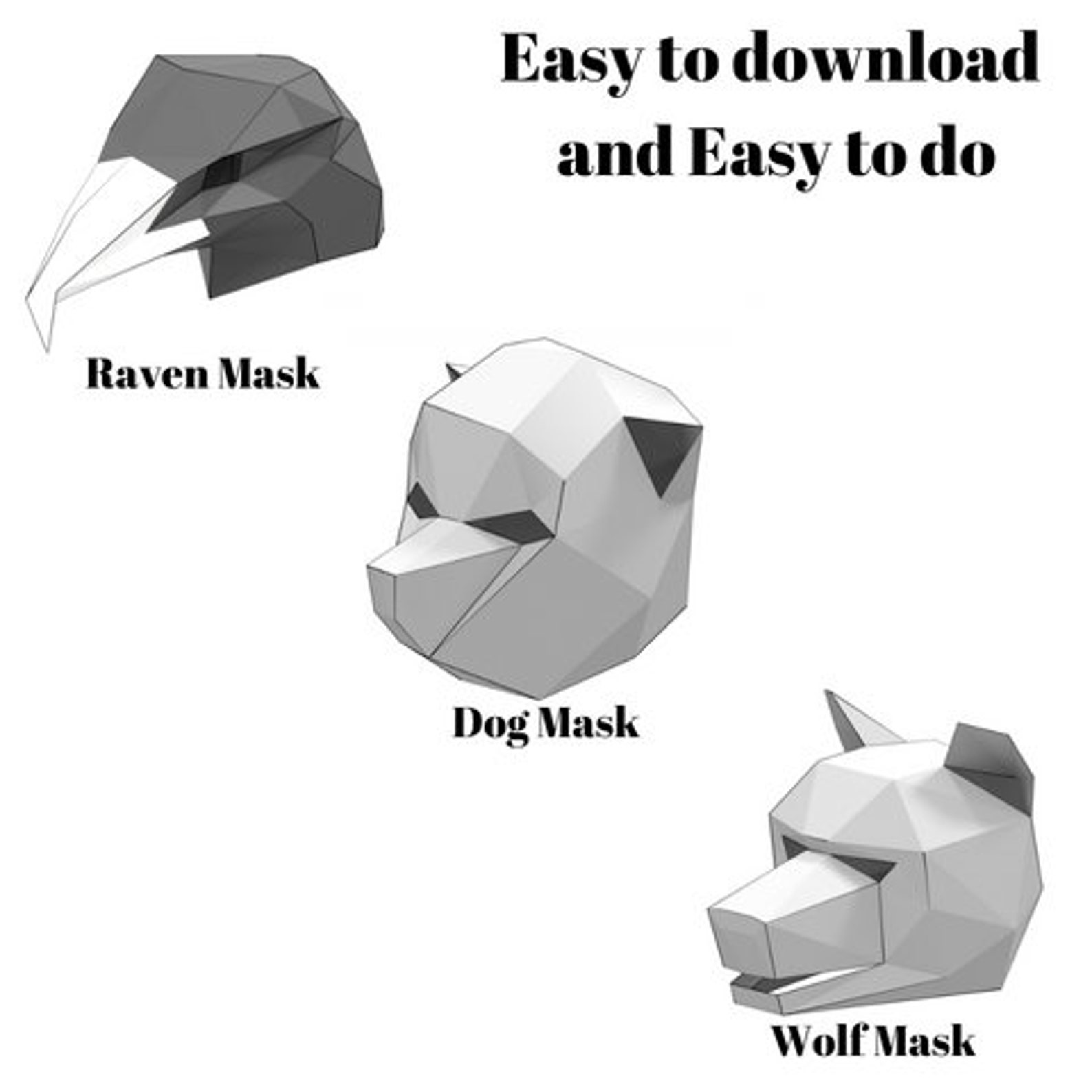Papercraft Masks 9 Animal Masks -suitable for Adults and Children Make ...