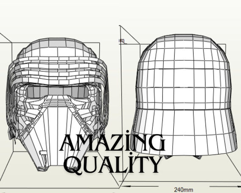Kylo Ren Helmet Papercraft Template / Star Wars Papercraft / Kylo Ren ...