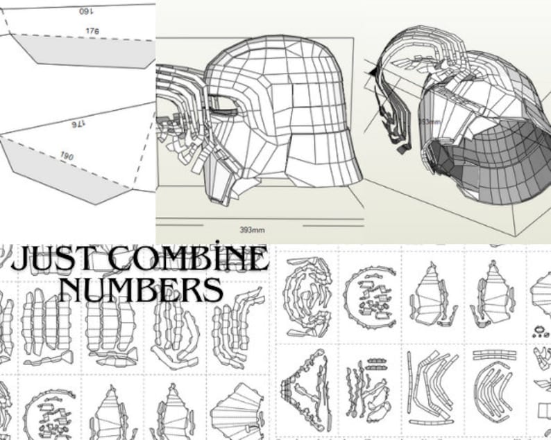 Kylo Ren Helmet Papercraft Template, Wearable Foam File (PDF) - Etsy