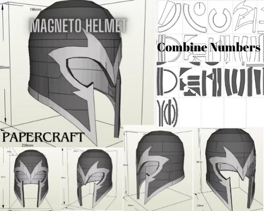 Magneto First Class Helmet Papercraft Template / Magneto Helmet ...