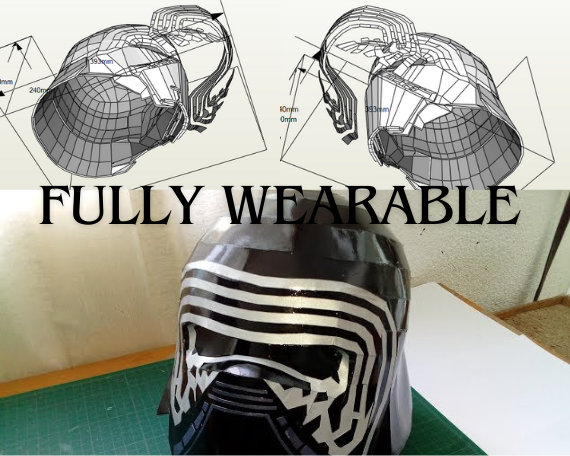 Kylo Ren Helmet Papercraft Template, Wearable Foam File (PDF) - Etsy