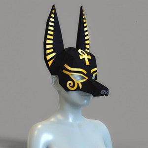 Anubis Mask - Jackal Mask Papercraft - DIY Paper Mask, Printable ...