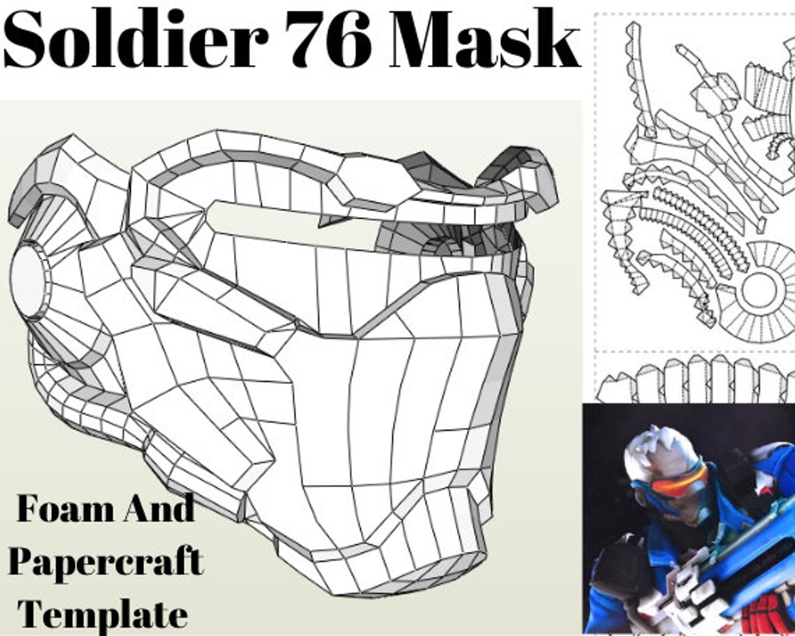 Soldier 76 Helmet/mask/soldier 76 Cosplay Mask Foam and Papercraft ...