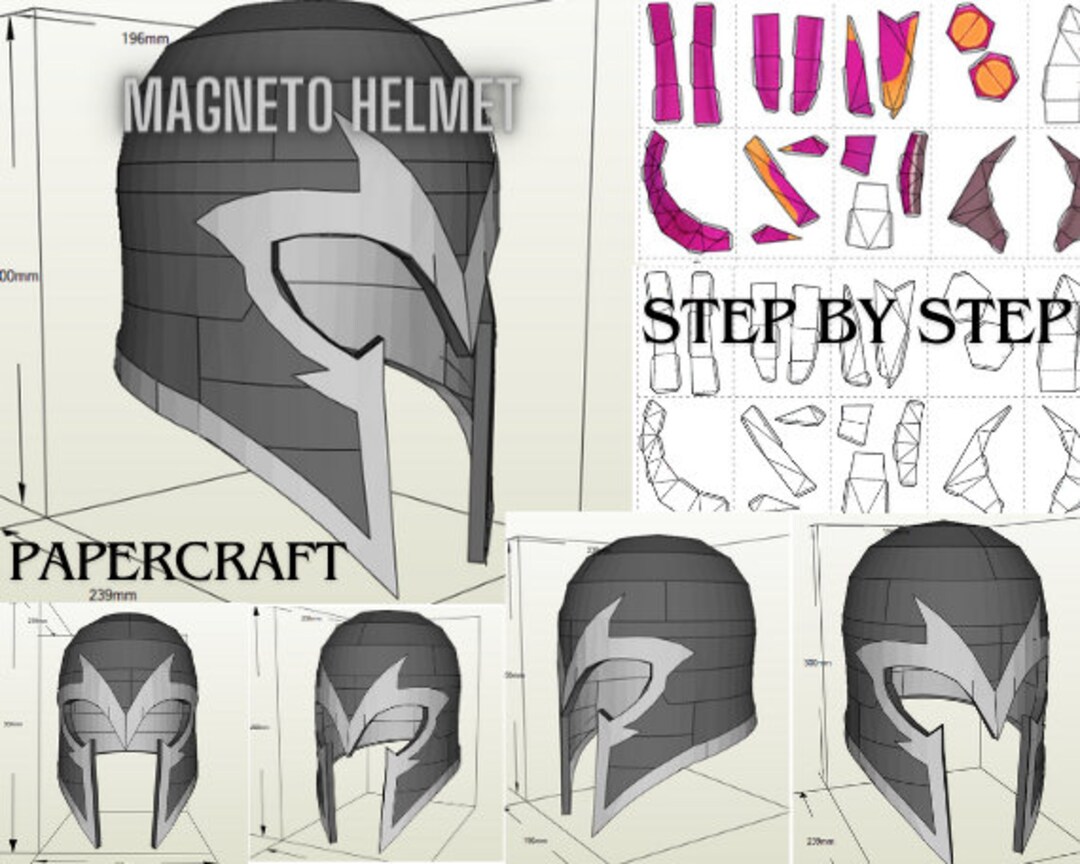 Magneto First Class Helmet Papercraft Template / Magneto Helmet ...