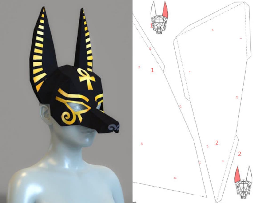 Anubis Mask / Jackal Mask | DIY Paper Mask, Printable Template ...