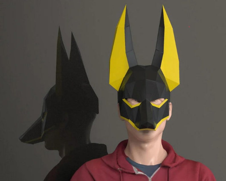 Anubis Mask / Jackal Mask DIY Paper Mask, Printable Template ...