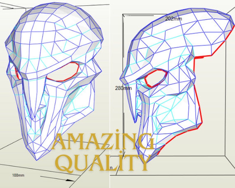 OW Reaper Mask Papercraft Wearable /overwatch 3D Models Mask Papercraft ...