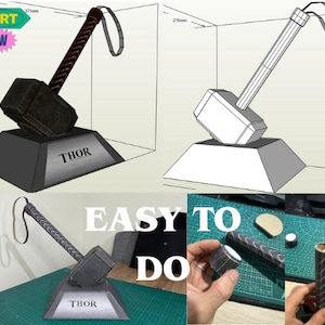 Thor Hammer Papercraft Template, Easy DIY Mjölnir (PDF) - Etsy