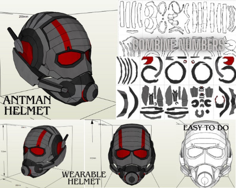 Antman Helmet Papercraft Template / Easy to Do / Cosplay Project ...