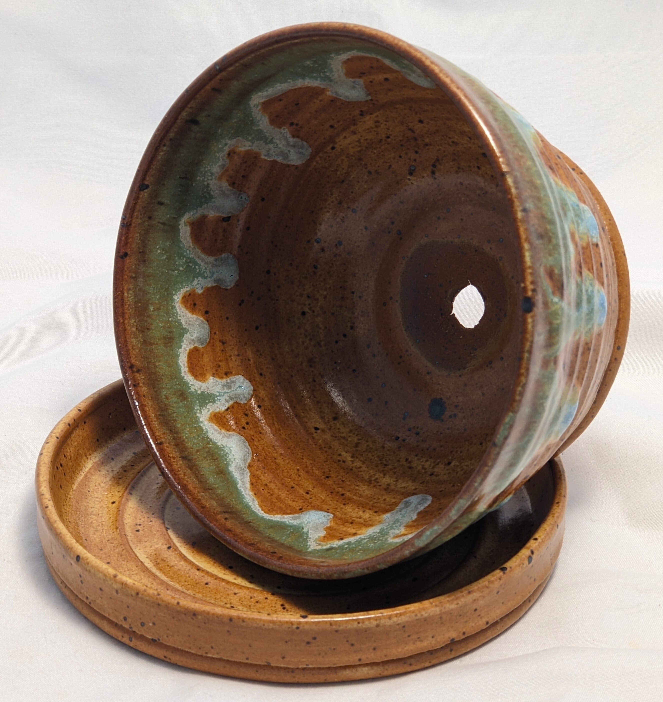 Gold Flower Pot, Rustic Flower Pot, Handmade Flower Pot, Pottery ...